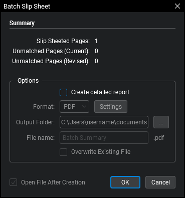 Batch Slip Sheet