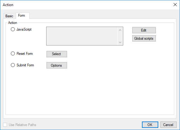 Form Properties: Actions