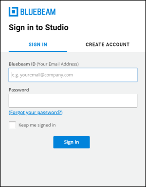 Bluebeam Studio Server アカウントを作成する