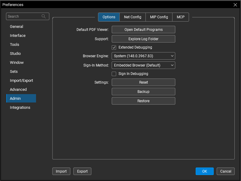 Admin Preferences | Bluebeam Technical Support